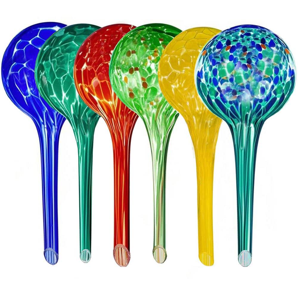 OGETFUUR 6-Piece Self Watering Globes, Automatic Glass Plant Watering ...