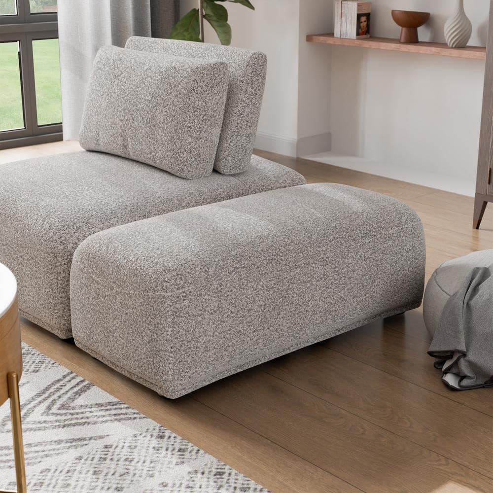 Furniture of America Fairwind 20 in. Armless Boucle Fabric Rectangle ...