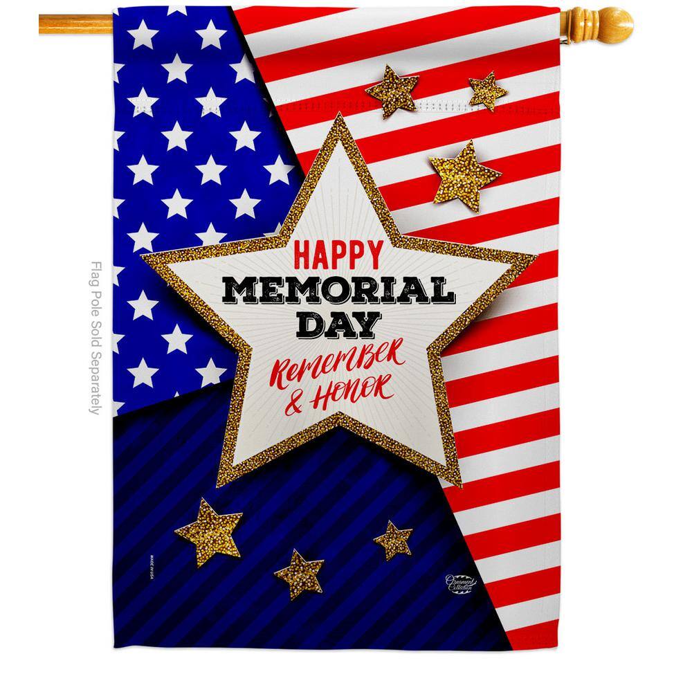 Ornament Collection 28 in. x 40 in. Honor Memorial Patriotic House Flag ...
