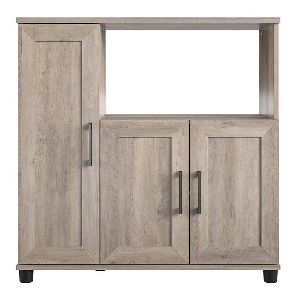 SystemBuild Evolution Hobart Microwave Stand, Gray Oak HD82697 - The ...