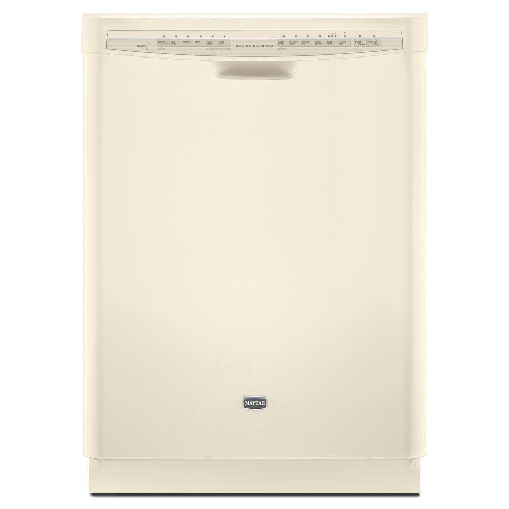 Maytag JetClean Plus Front Control Dishwasher in Bisque with Stainless ...