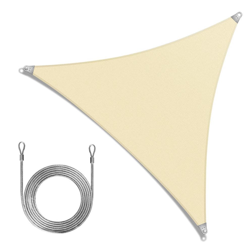 Super Ring 16 ft. x 16 ft. x16ft. Triangle Sun Shade Sail with Cable ...