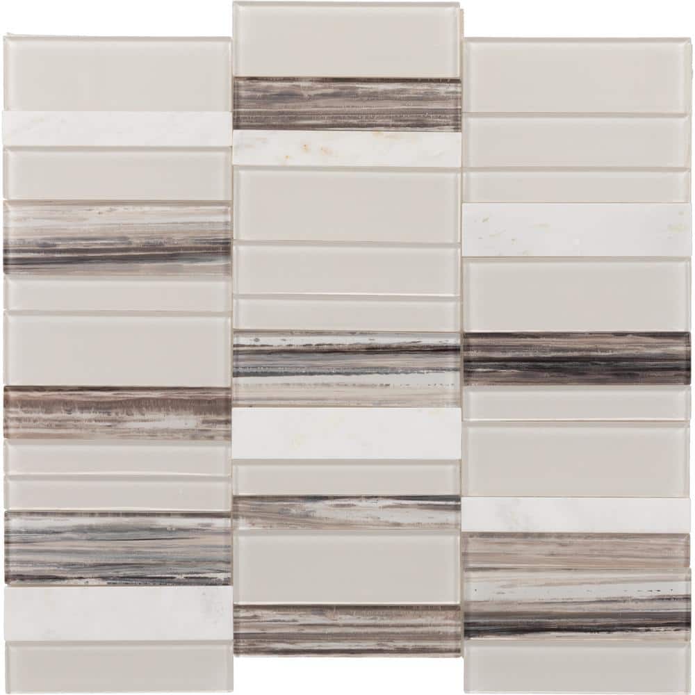 Daltile Xpress Mosaix Peel 'N Stick Daphne White 12 in. x 12 in. Marble ...
