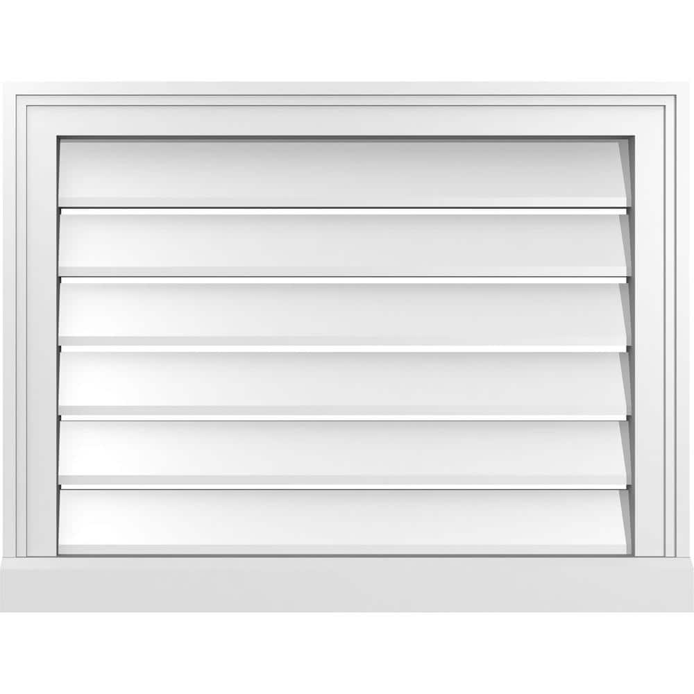 Ekena Millwork 26 in. x 20 in. Vertical Surface Mount PVC Gable Vent ...