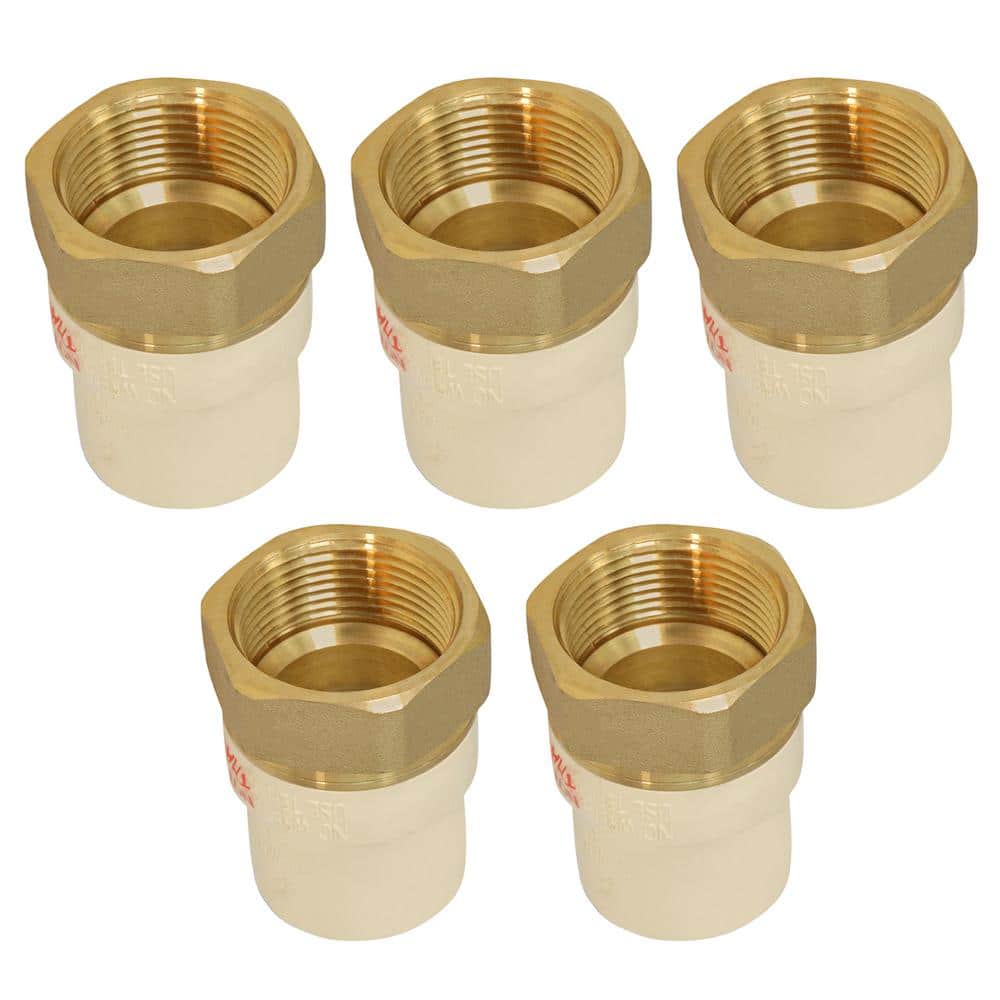PLUMBFLEX 1-1/2 in. FIP x 1-1/2 in. Lead Free Brass CPVC Adapter Pipe ...