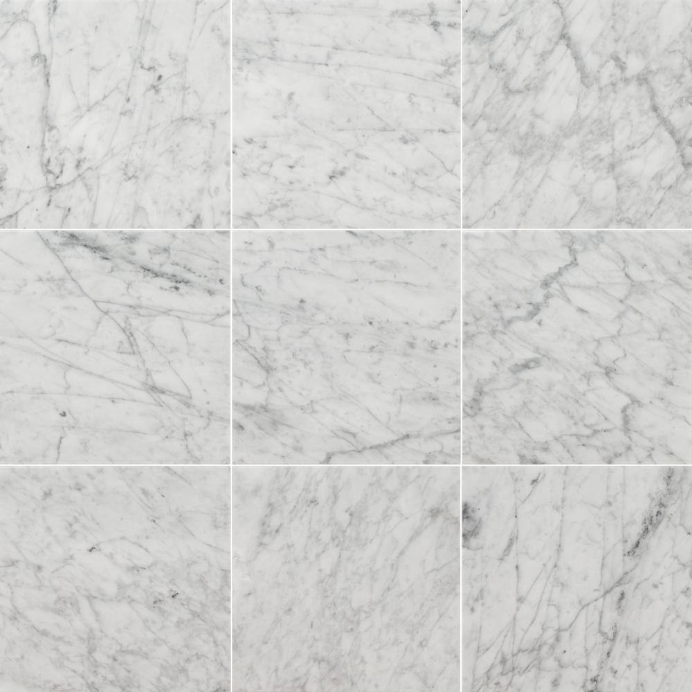MSI Carrara White 12 In X 12 In Polished Marble Floor And Wall Tile