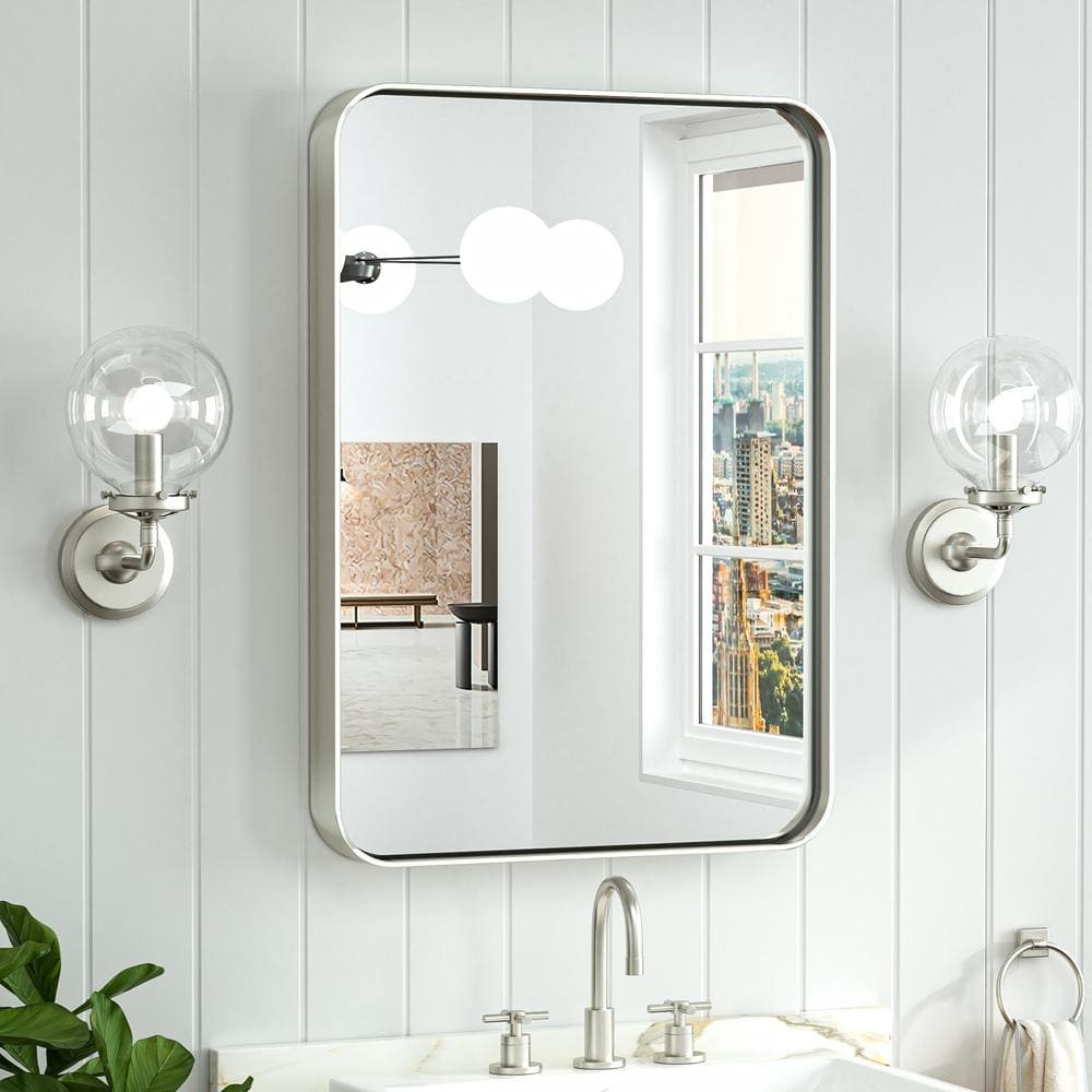 KeonJinn 16 in. W x 24 in. H Modern Rectangular Aluminum Framed Wall ...