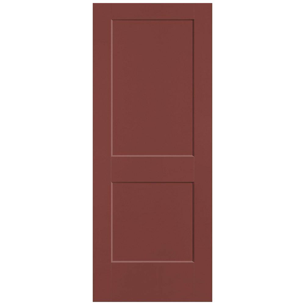 Masonite 32 in. x 80 in. 2-Panel Logan Single Bore Hollow Core Red ...