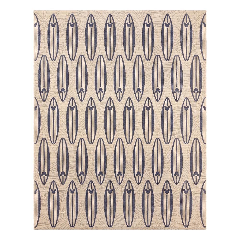 Disney Mickey Mouse Surfboard Sand/Navy 9 ft. x 13 ft. Geometric/Animal ...