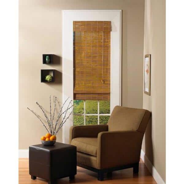 DesignView Natural Bamboo Sedona Roman Shade - 46 in. W x 72 in. L ...