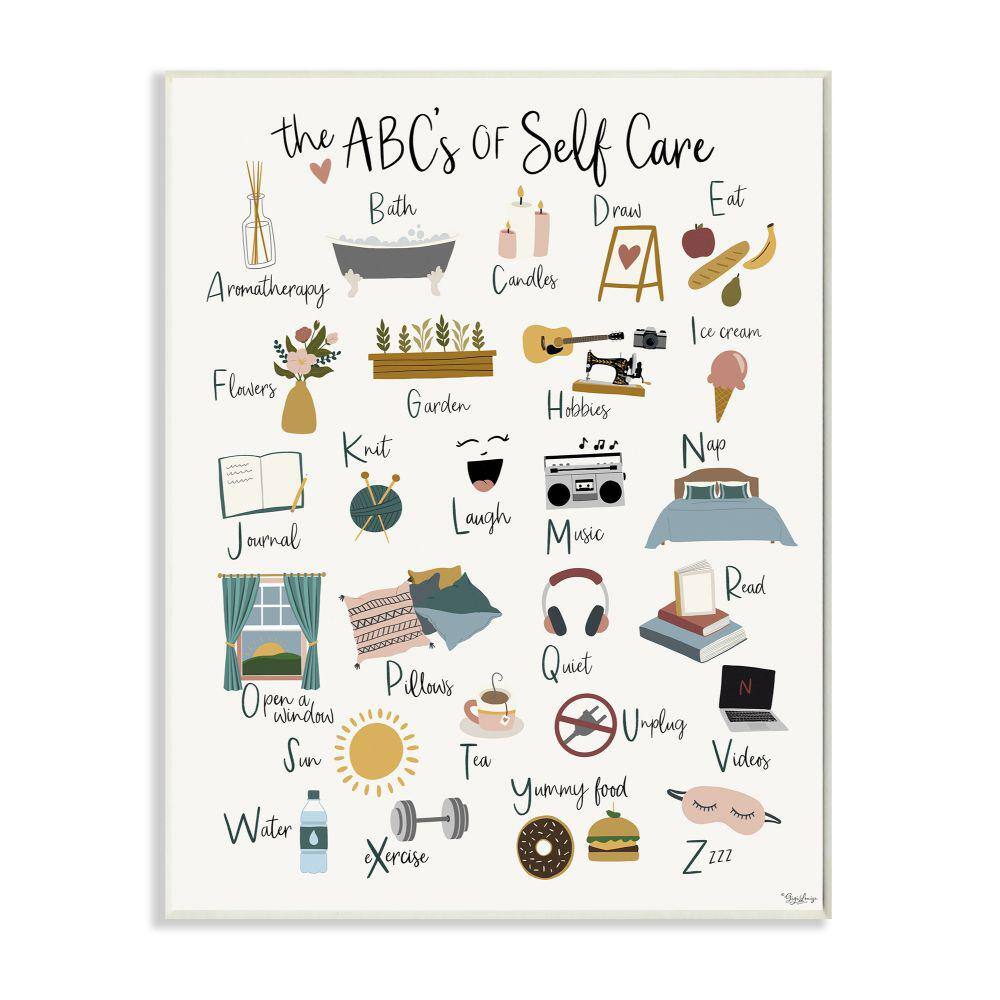 Stupell Industries "ABC's of Self Care Adult Relaxation Alphabet" by ...
