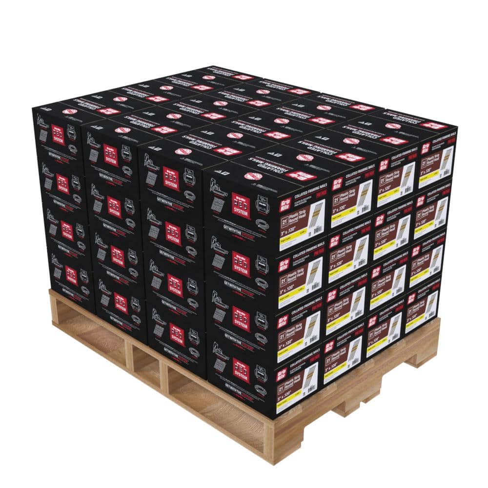 Grip-Rite 3 in. x 0.120 in. 21° Plastic Collated Bright Coated Smooth ...