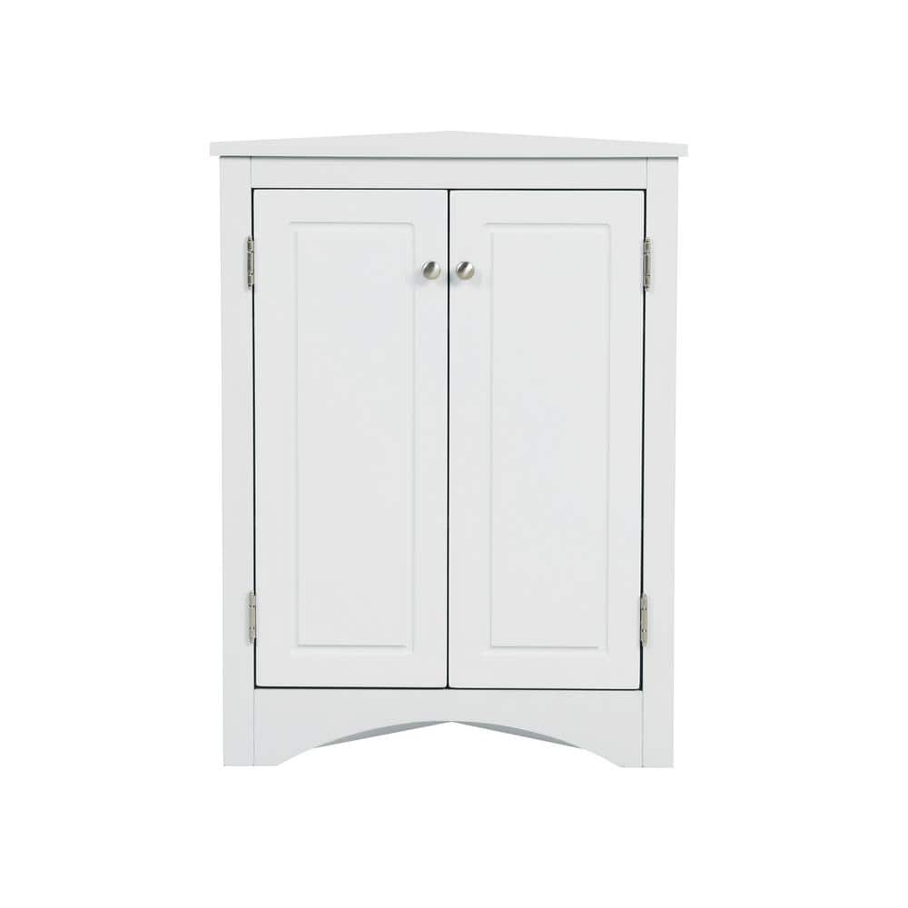 Modern White MDF Triangle Storage Cabinet with Adjustable Shelves ...