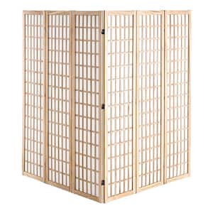 SVOPES Wood Room Divider, 4-Panel Folding Privacy Screen, 66.9 in. Tall ...