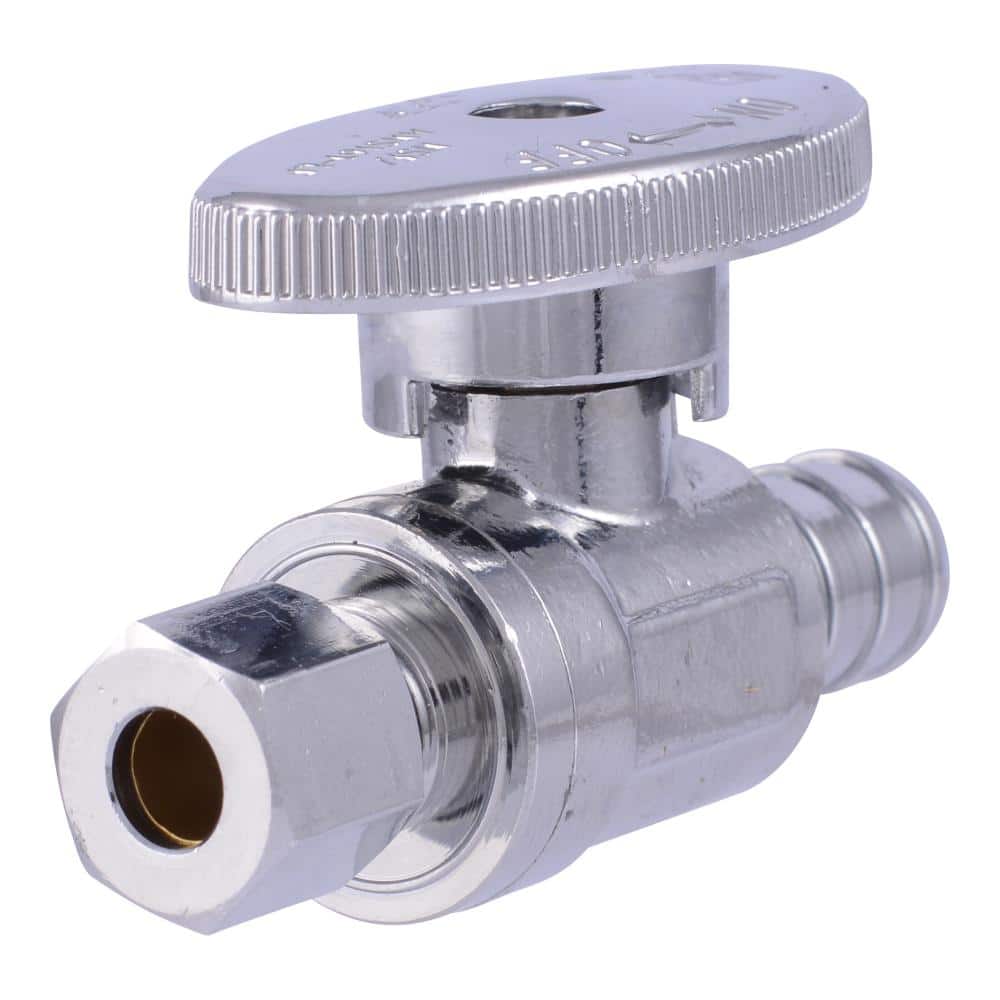 SharkBite 1/2 in. PEX Barb x 1/4 in. OD Compression Straight Stop Valve ...
