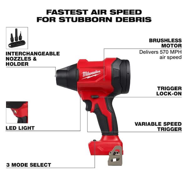 Milwaukee M18 18V Lithium-Ion 570 MPH Brushless Cordless Precision ...