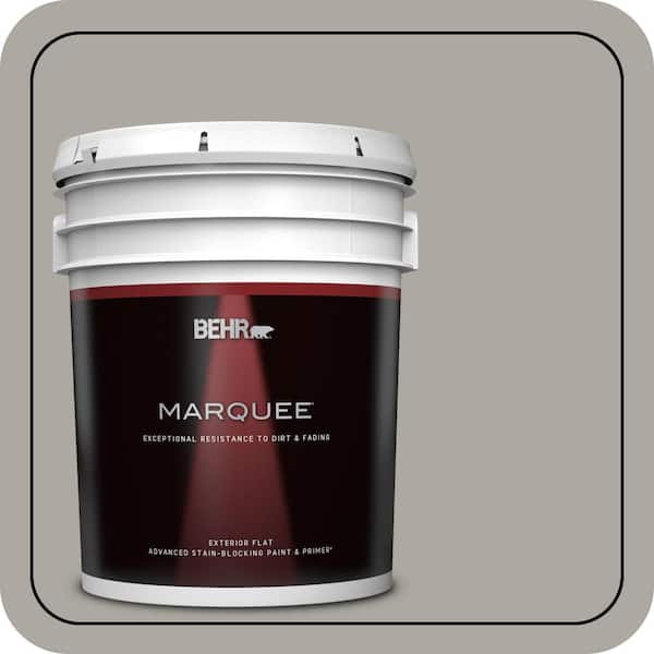 BEHR MARQUEE 5 gal. #N360-3 Still Gray Flat Exterior Paint & Primer ...