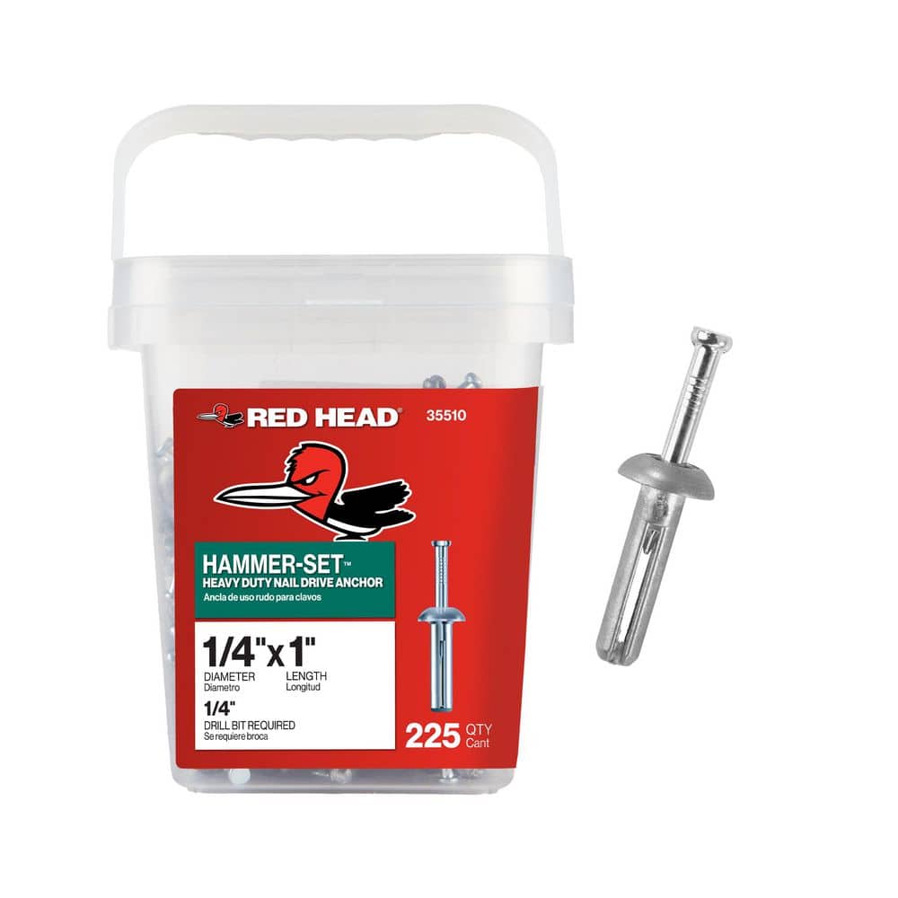 Reviews for Red Head 1/4 in. x 1 in. Hammer-Set Nail Drive Concrete ...