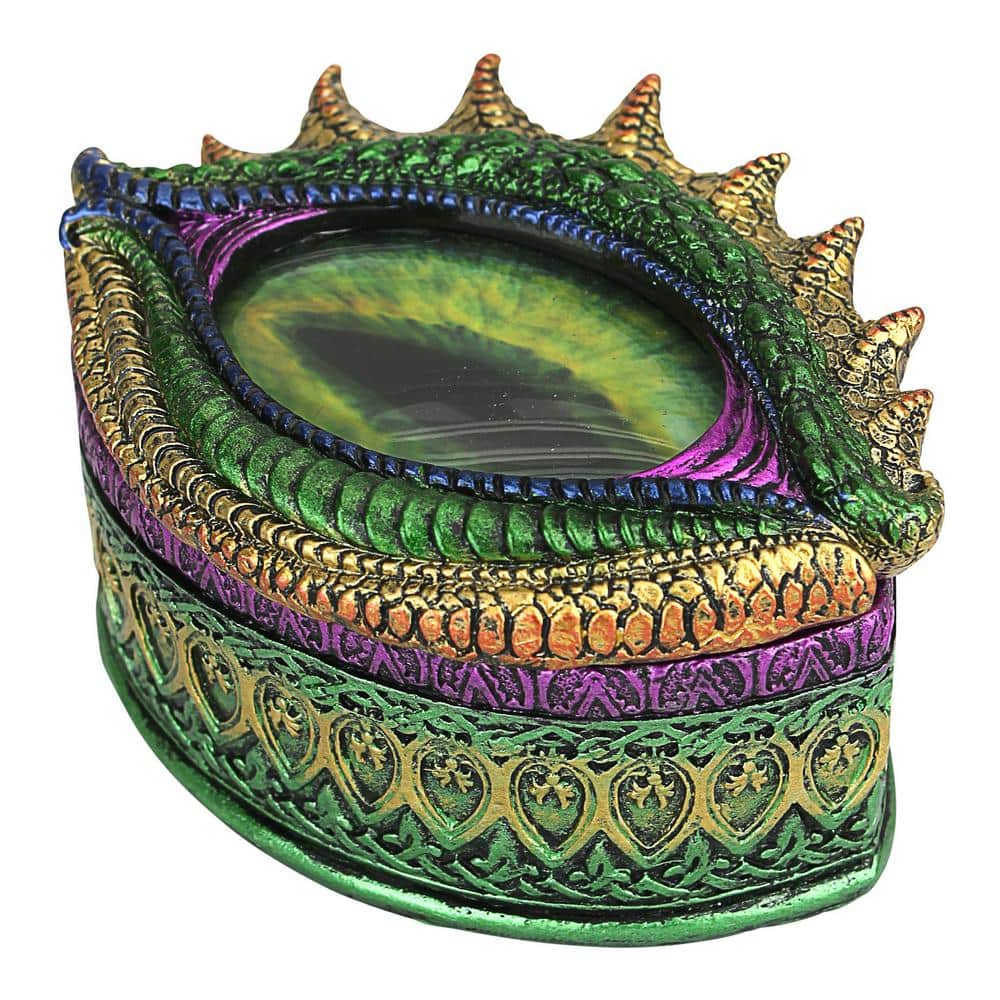 Design Toscano 4 in. H Multi-Color Eye of the Evil Dragon Poly-Resin ...