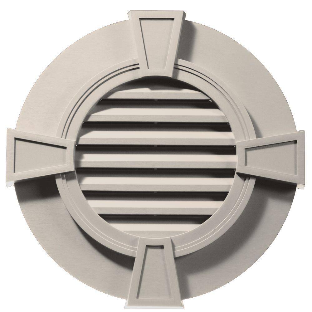 Builders Edge 30 in. x 30 in. Round Brown/Tan Plastic Built-in Screen ...