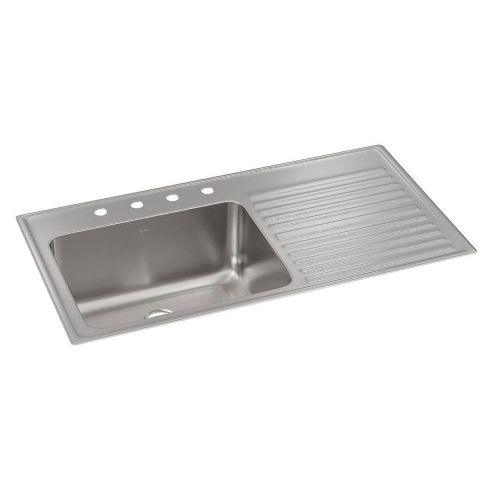 Elkay Lustertone Classic 43 in. Drop-in Single Bowl 18 Gauge Stainless ...
