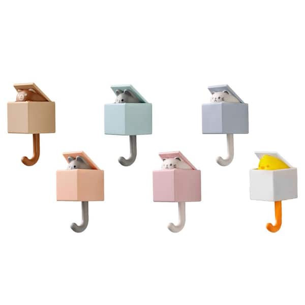 Wudkey 6-Piece Adhesive Wall Hooks with Cute Pet Design for Wall and ...