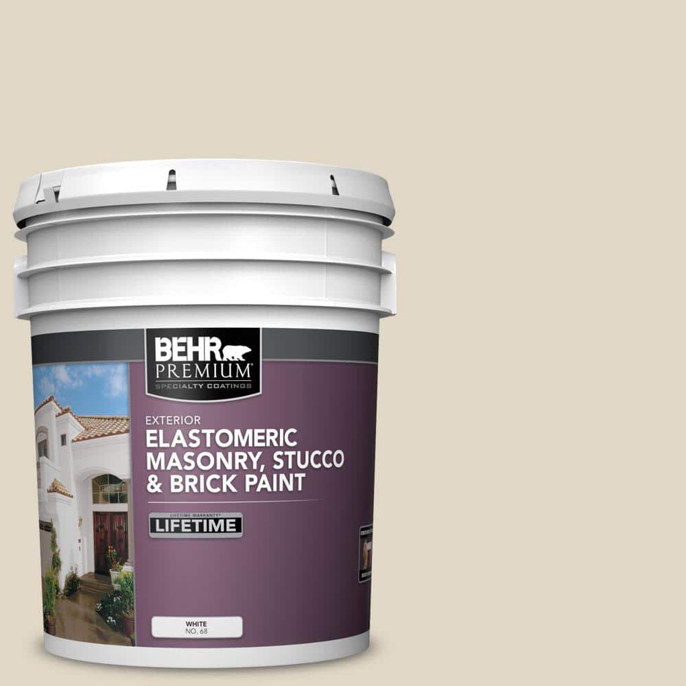 BEHR PREMIUM 5 gal. #YL-W13 Sentimental Beige Elastomeric Masonry ...