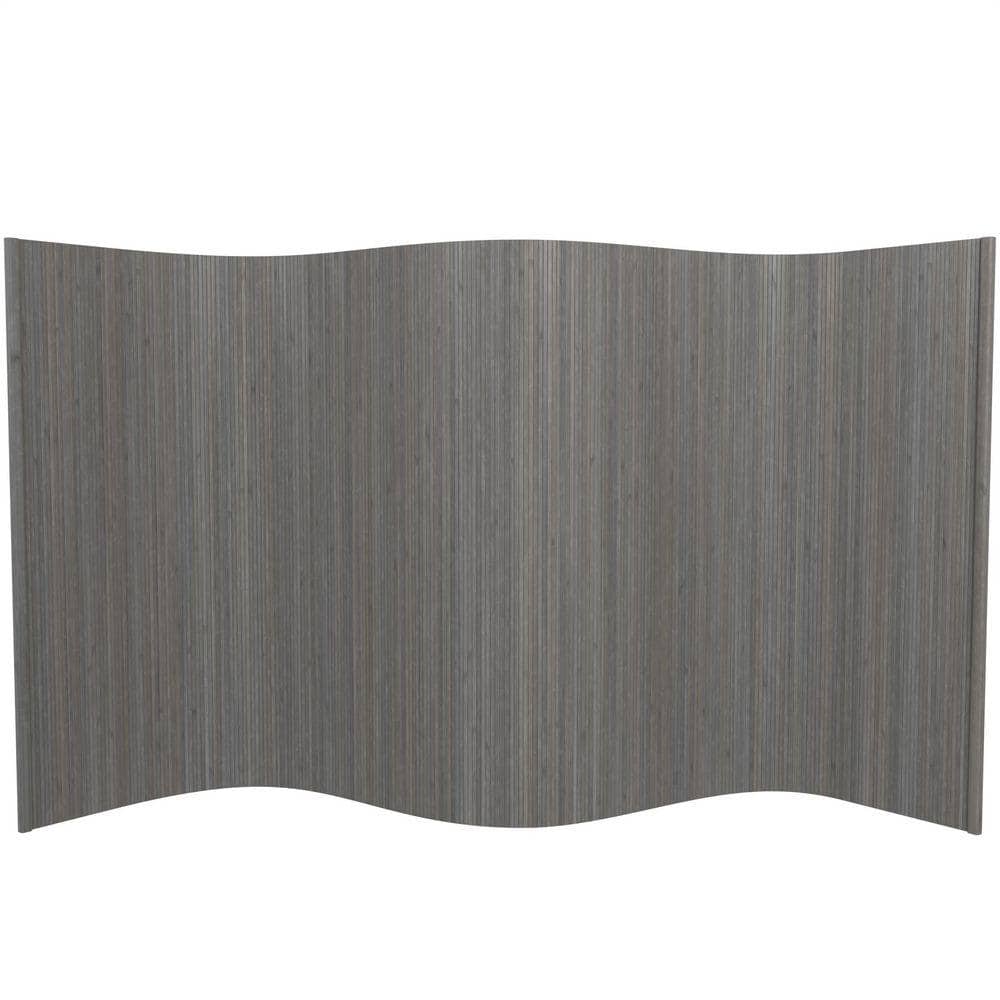 RED LANTERN Bamboo Wave 48 in. Grey 1-Panel Room Divider BF-4WAVE-GREY ...