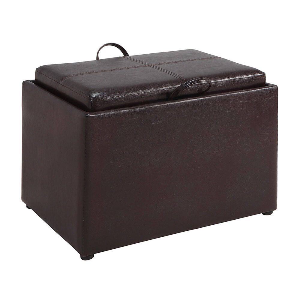 Convenience Concepts Designs4Comfort Espresso Faux Leather Storage ...