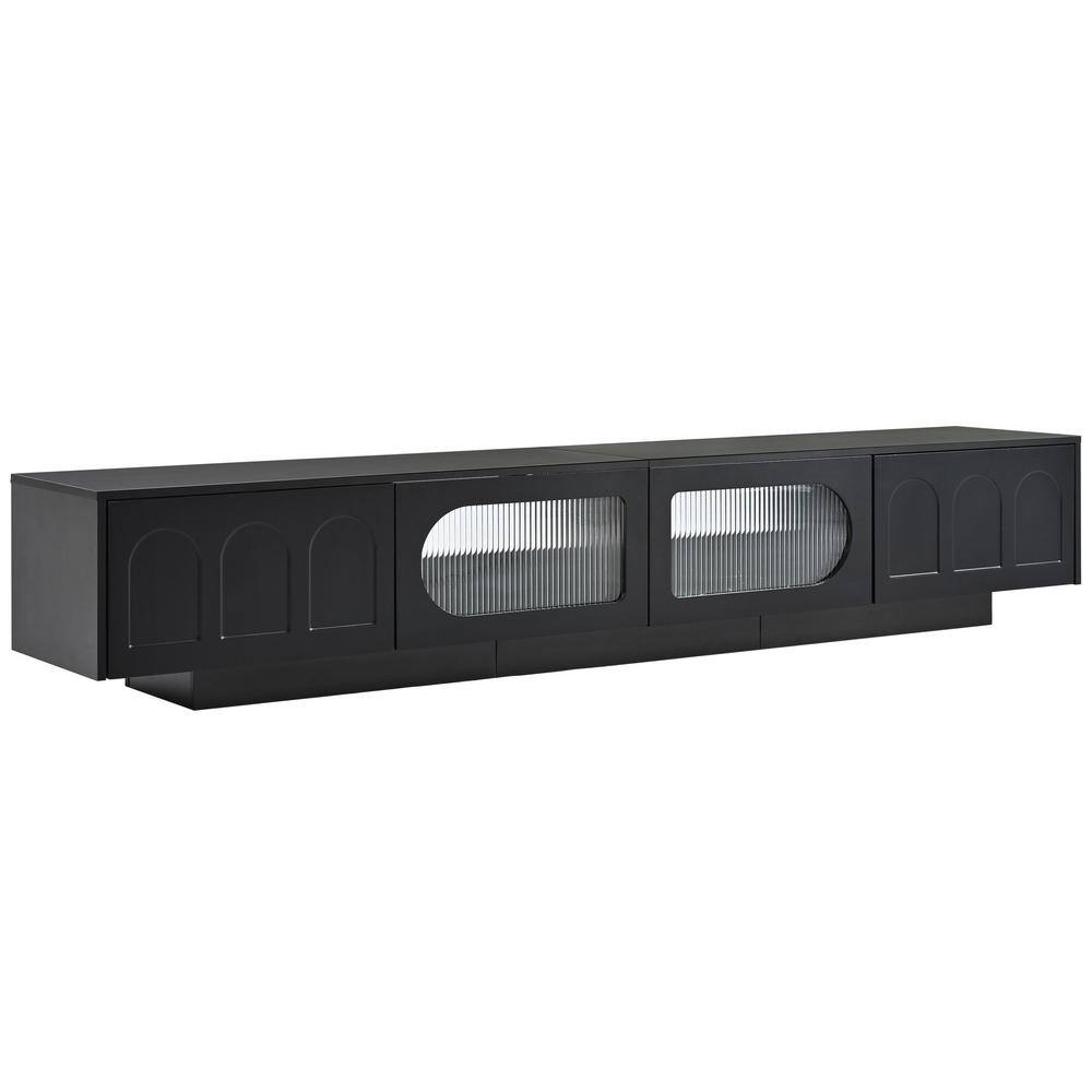 CSC DECOR INC Black MDF TV Stand Functional Media Console Entertainment ...