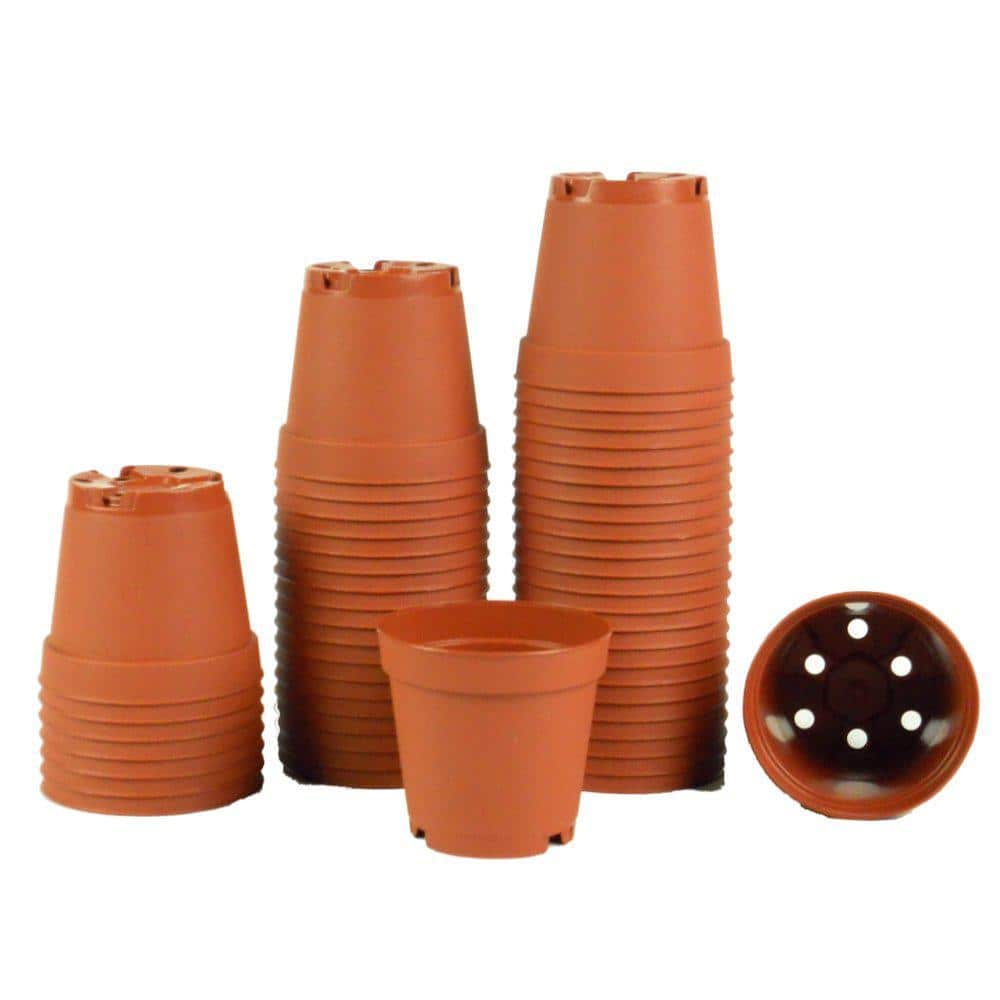 TEKU 2 in. Terra Cotta Plastic Pots (Pack of 50) T55L12FD - The Home Depot