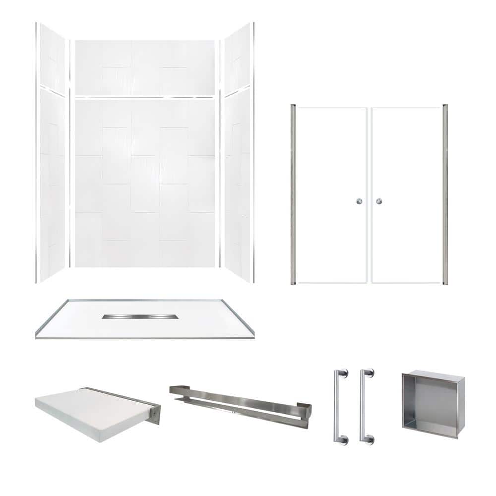 Transolid Accessible 60 in. L x 36 in. x 96 in. Alcove Shower Stall/Kit ...