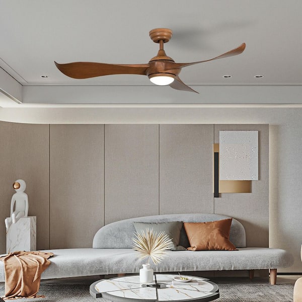 GIVIMO 52 in. Standard Brown Downrod Mount Standard Ceiling Fan with ...