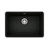 Blanco PRECIS Coal Black Granite Composite 26 .81 in. Single Bowl ...