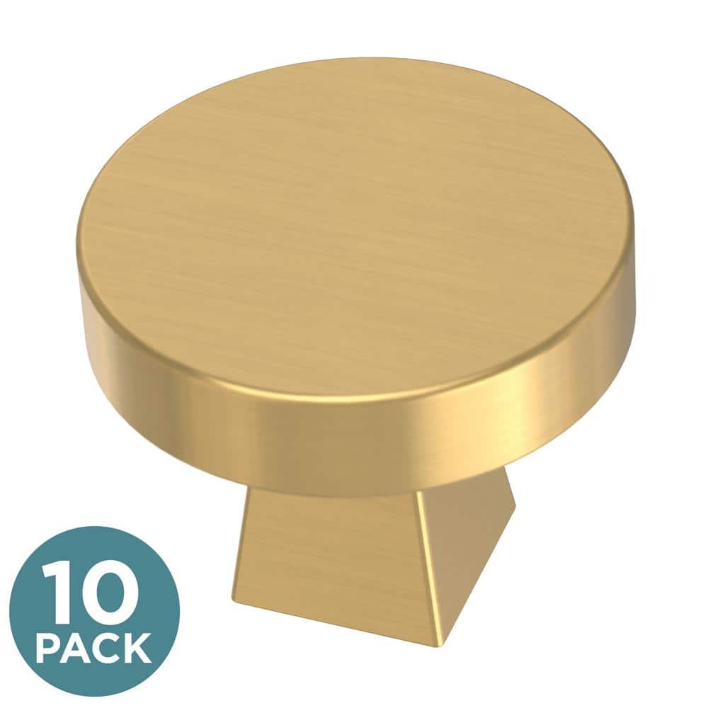 Liberty 10-Pack Flat Round 1-1/8 in. 29 mm Modern Gold Cabinet Knob ...