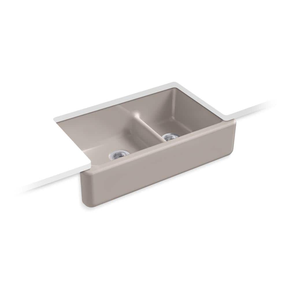 KOHLER Whitehaven Smart Divide 35.75 in. Undermount Cast Iron Double ...