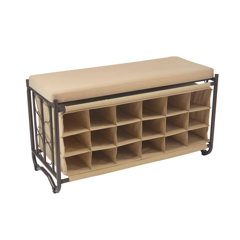 ORGANIZE IT ALL 22 in. W H x 39.75 in. W 18- Pair Metal Shoe Storage ...