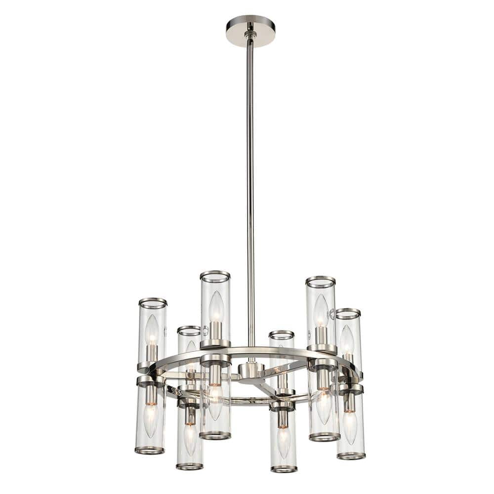 ALORA Revolve 19 in. 12 Light 60-Watt Clear Glass/Polished Nickel ...