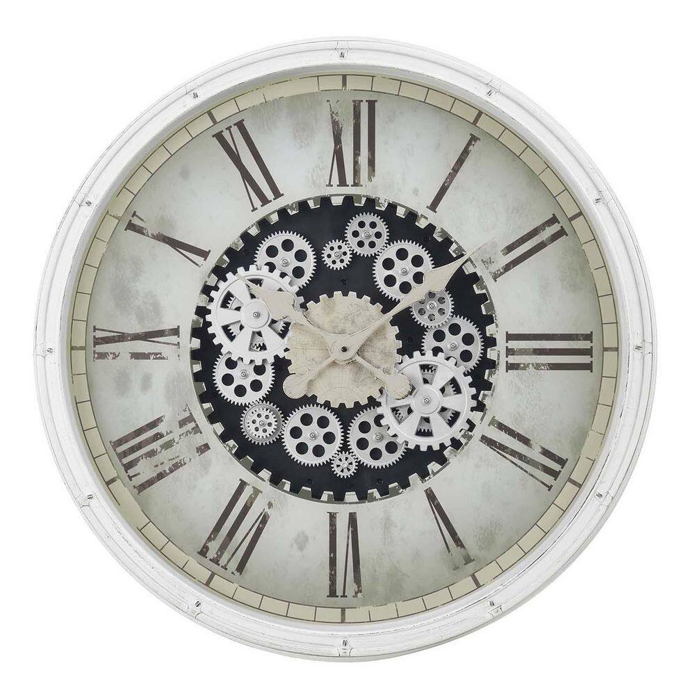 30 in. Round Wall Clock, Large Oversized Wall Clock with Gear Mechanism ...