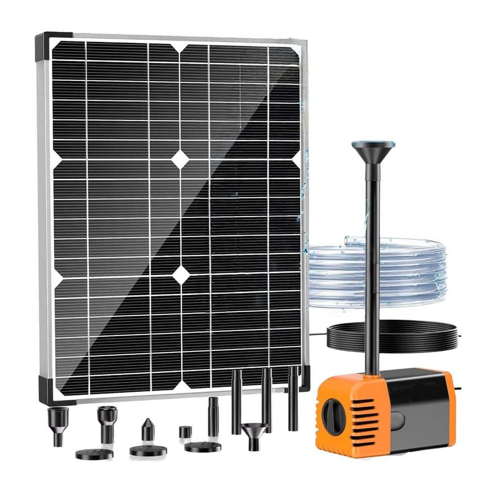Phewnyzo 20W Solar Water Pump Kit with 320GPH Flow Rate 7 Sprayers 16.4 ...