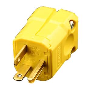 Leviton 20 Amp 125-Volt Python Straight Blade Angle Grounding Plug ...