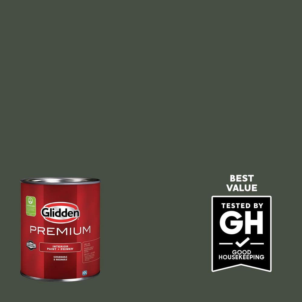 Glidden Premium 1 qt. PPG1033-7 Charcoal Smoke Satin Interior Latex ...