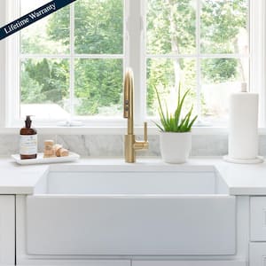 Getpro 30 in. Farmhouse Sink White Fireclay Apron Front Farm Sink ...