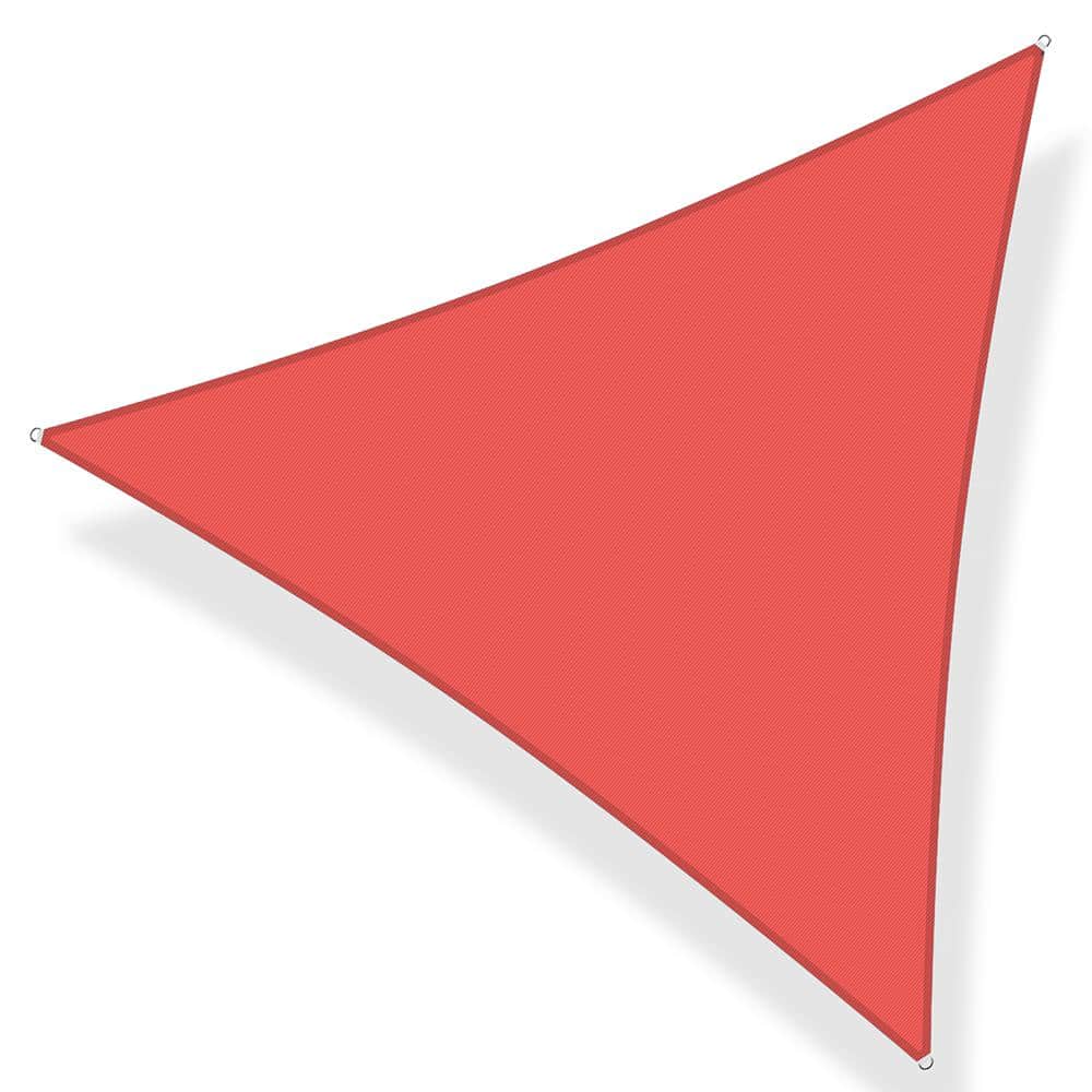 Shade&Beyond 16 ft. x 16 ft. x 16 ft. 185 GSM Red Equilteral Triangle ...