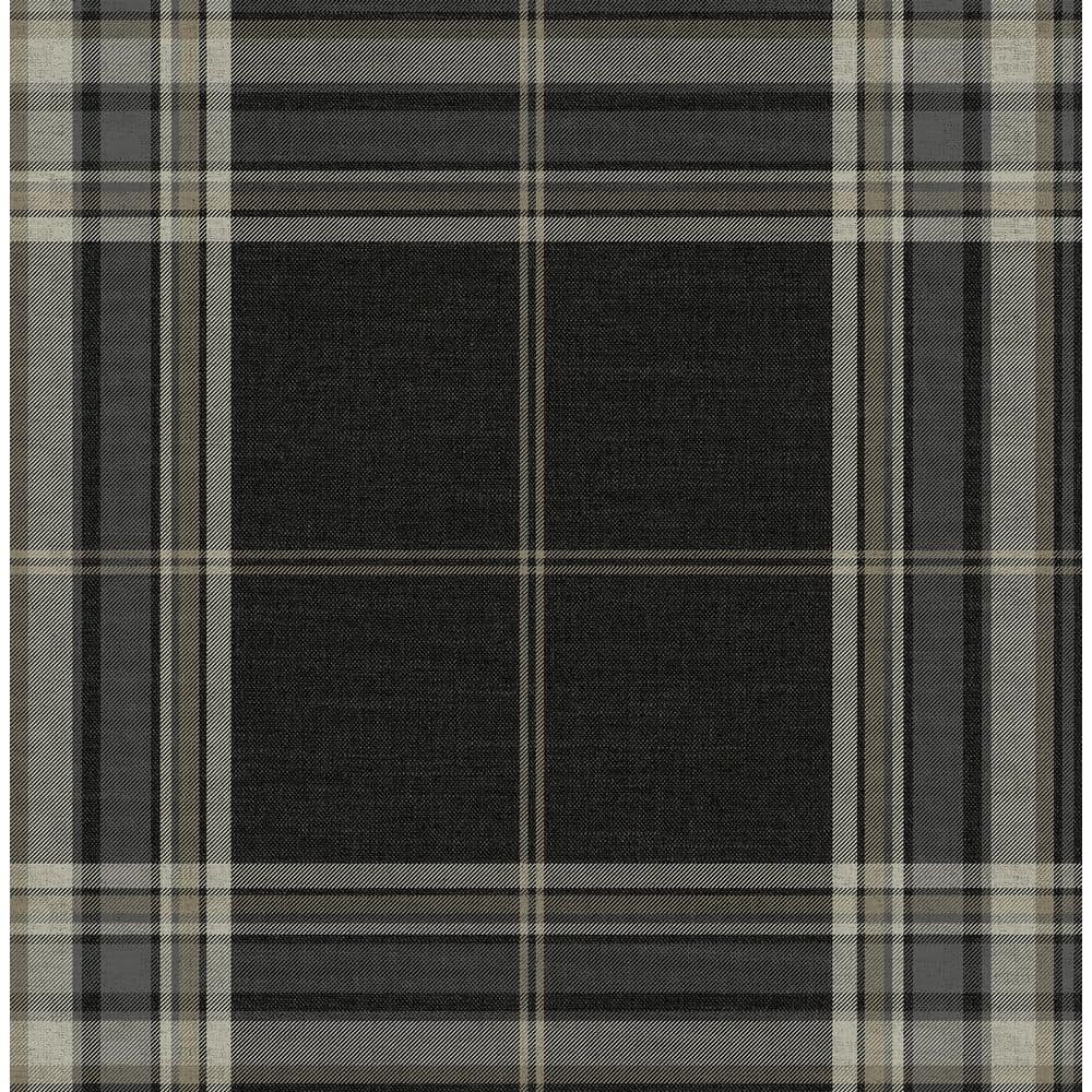 A-Street Prints Westley Black Plaid Wallpaper Sample 4147-27388SAM ...