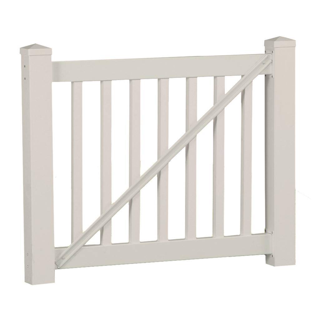 Weatherables Walton 3 ft. H x 5 ft. W Tan Vinyl Railing Gate Kit-WTG ...