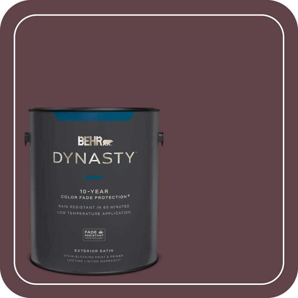 BEHR DYNASTY 1 gal. #110F-7 Deep Garnet Satin Enamel Exterior Stain ...