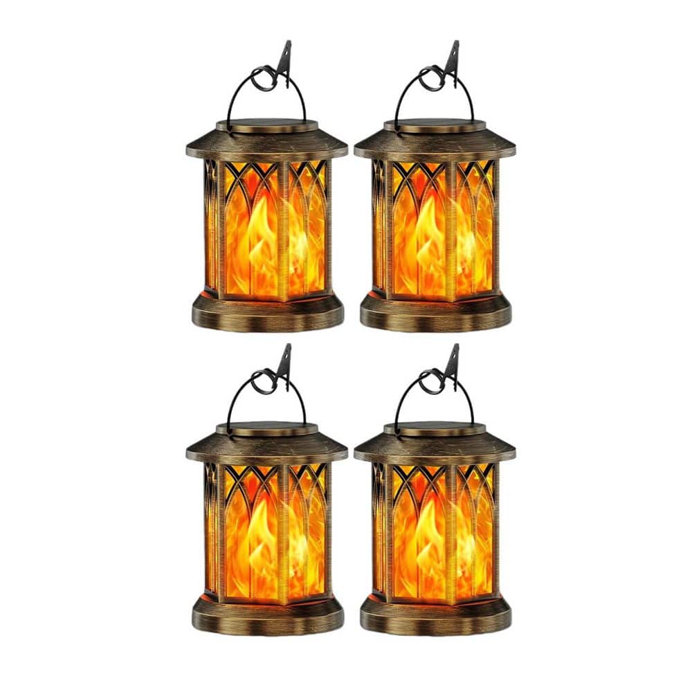 OGETFUUR 4-Pack Solar Decorative Lanterns-Outdoor Waterproof, Upgraded ...