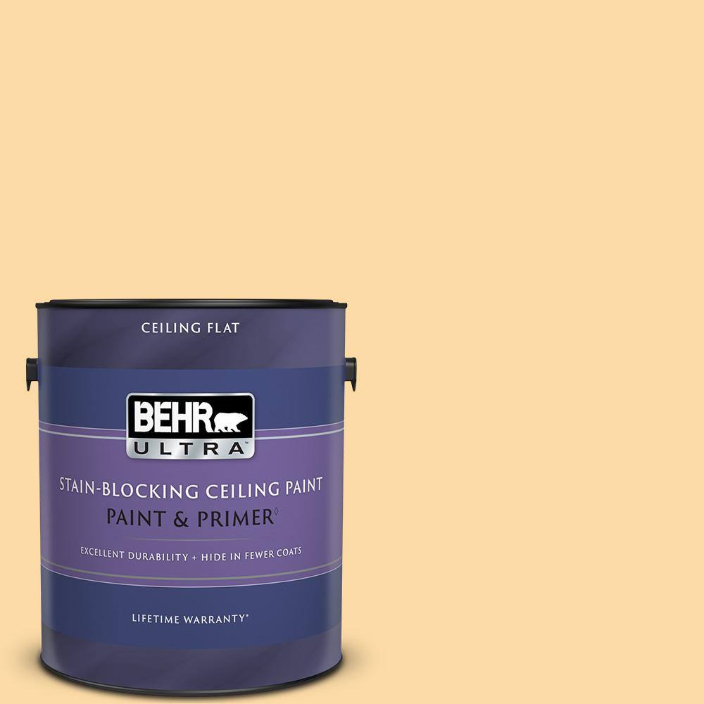 BEHR ULTRA 1 gal. #M290-3 Corn Stalk Ceiling Flat Interior Paint and ...