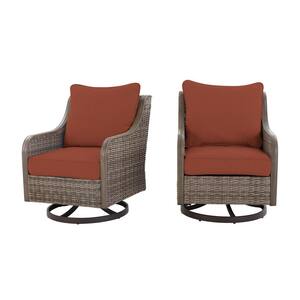 Hampton Bay Bayhurst Black Wicker Outdoor Patio Rocking Lounge Chair ...